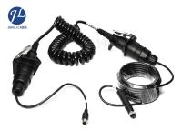 China Truck Trailer Coiled Electrical Cable , Rearview Camera Spiral Power Cable for sale