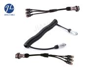China Coiled 7 Pin Trailer Vision Systems Cable With Plastic Plug For 3 Camera Video for sale