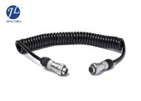 China Coiled Trailer Security Camera Extension Cable , 7 Pin Curly Cable Extension Lead for sale