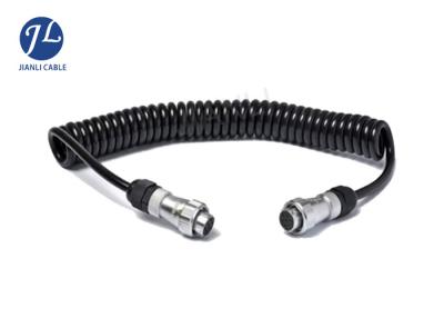 China Cabo de extensão bobinado da câmara de segurança do reboque, 7 Pin Curly Cable Extension Lead à venda
