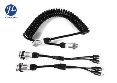 China Cabo de extensão bobinado da câmara de segurança do reboque, 7 Pin Curly Cable Extension Lead à venda