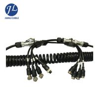 China Screw Type Connection Rear View Camera Cable Heavy Duty Trailer Cable Coil With Inputs for sale