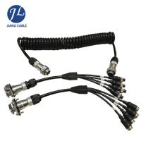 China Screw Type Connection Rear View Camera Cable Heavy Duty Trailer Cable Coil With Inputs for sale