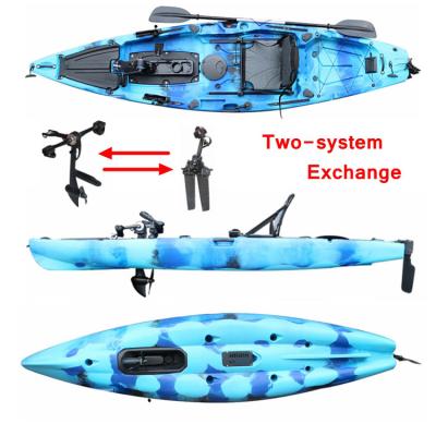 China caiaque de pesca LLDPE único Sit On Top Fishing Kayak do pedal de 3.38m*0.87m à venda