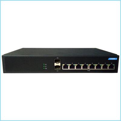 China Industrial grade Ethernet Switch 280 * 152 * 43.5mm 10 port poe switch 384KB Buffer Memory for sale