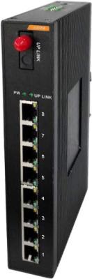 China Unmanaged industrial ethernet switch 8 * 1000 Base TX + 1 * 1000 Base FX fiber network switch 0.85Kg for sale