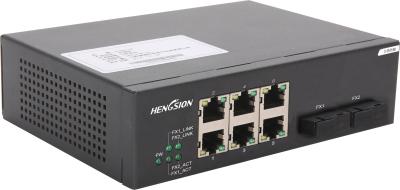 China 512Kb unmanaged gigabit switch No fan , 6 port ethernet switch with 2 fiber optic ports for sale
