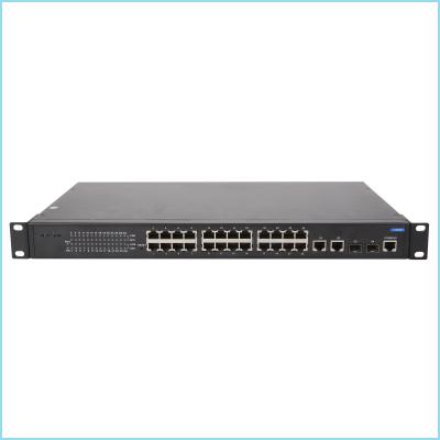 China 100 - 240VAC 24 port managed gigabit switch , network security switch with 4 Gigabit  fiber optic Ports for sale