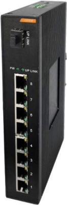 China Outdoor Industrial Gigabit ethernet switch 8 ports 10 / 100 / 1000M  and 1 port 1000M fiber optic switch for sale