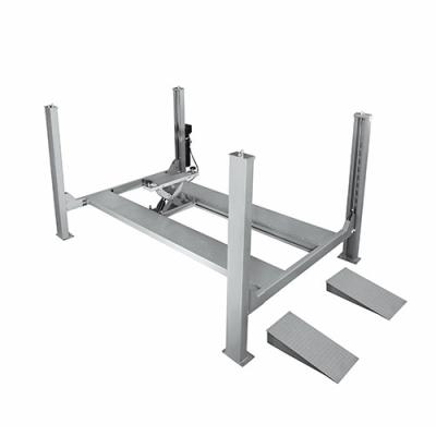 China Hydraulic 4 post car lift/ 4 tons four post car lift with electrical secondary jack for sale