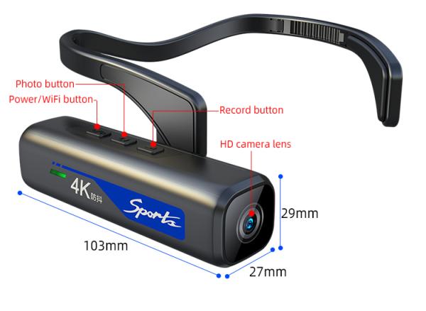 Quality Wifi Headset 4K Camera Sport Action Camera Mini Wearable Camera Support Wifi for sale