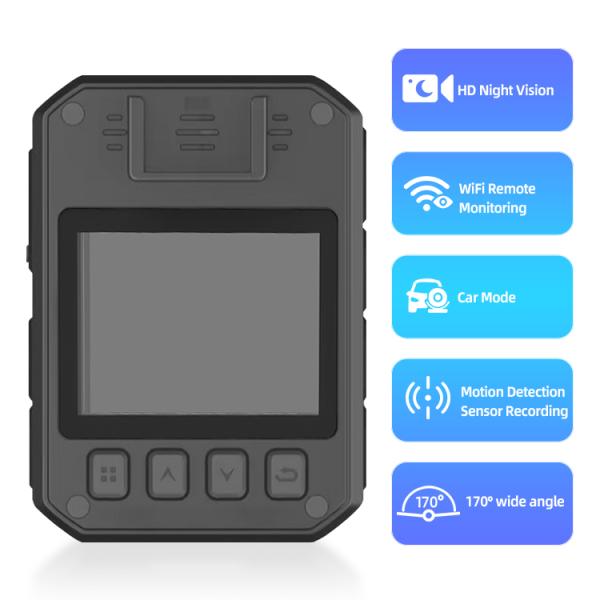 Quality 15 Consecutive 1080P HD Video Recording Body Worn Security Camera IPS Screen for sale