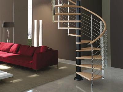 China indoor modern design carbon steel stainless steel spiral stairs staircase for sale
