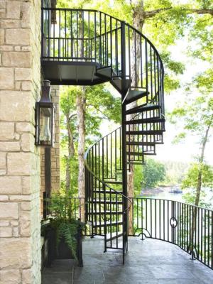 China outdoor garden balcony american style modern design metal cast iron spiral stairs staircase for sale