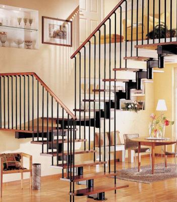China indoor carton steel frame modern design stright L shape staircase stairs for sale