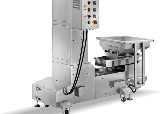 1.8L Frozen Food Packing Machine showing its stainless steel construction and operational components