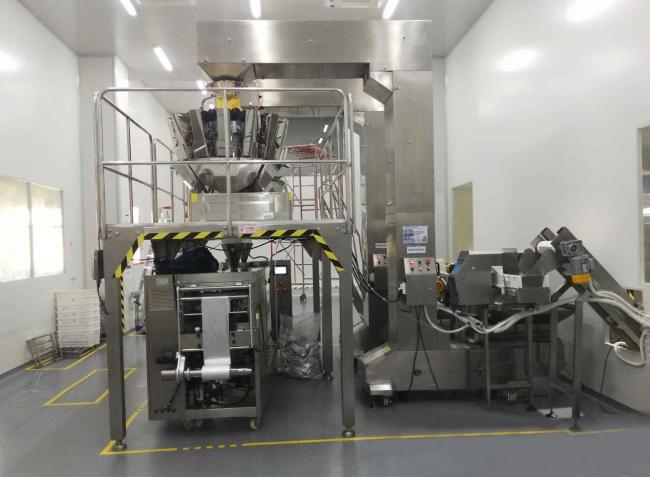 Finished packaged products from Multihead Weigher system