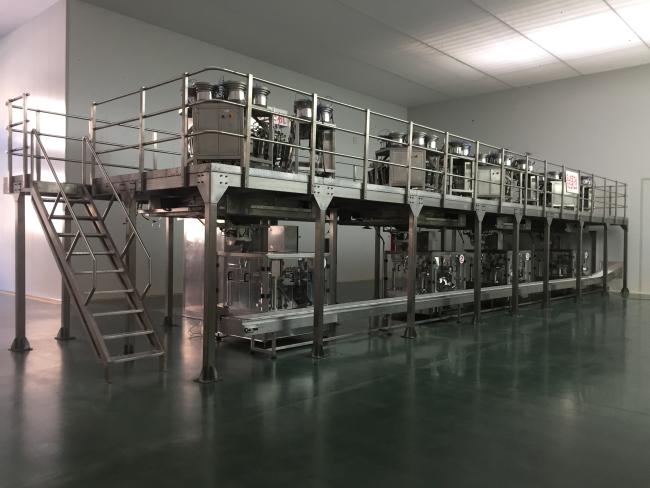 Full assembly view of pickle packaging machine