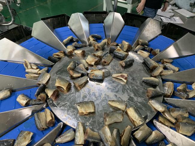 Full view of the multihead weigher packing machine