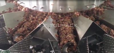 중국 14 헤드 스루브 웨이거 2.0KW 410kg 마른 돼지고기 신선한 고기 가량 및 포장 기계 판매용