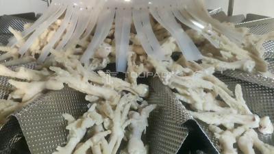 China Automatic Fresh Chicken Claw 14 Head Weigher Boneless Chicken Feet Weighing Cartoning Machine for sale