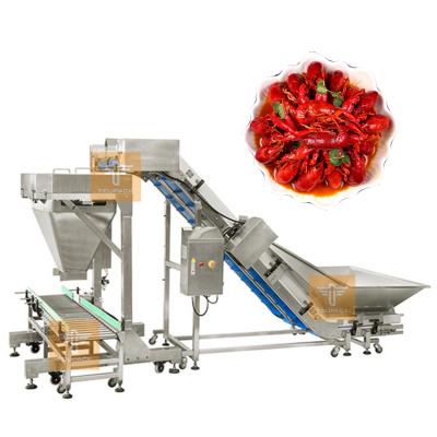 Pesatura dei gamberetti Sistema di acquisizione di ispezioni ripetute Sistema di riconfezionamento del peso dei frutti di mare