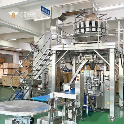 China Automatische pistache popcorn maïsvlokken roostering pinda's verpakkingsmachine cashew noten multihead weiger verpakkingsmachine Te koop