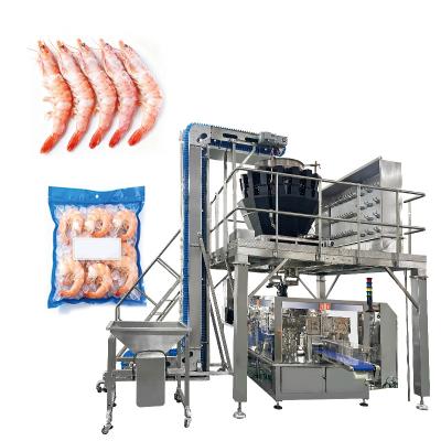 China 220 V Automatic Premade Pouch Packaging Machine with 1 Year Warranty and 5-50 Bag/min Speed for Frozen Shrimp for sale