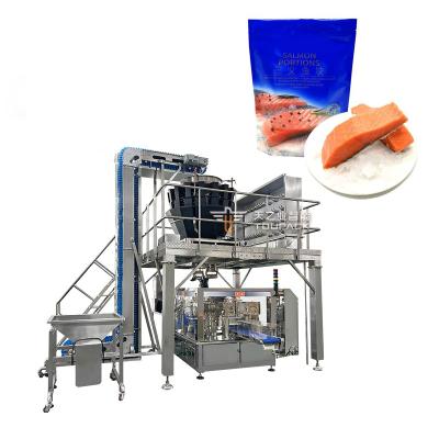 China Automatic Packing Machine with 5-50 Bag/min Speed 220V Multi-Head Weigher for Frozen Meat Packaging for sale