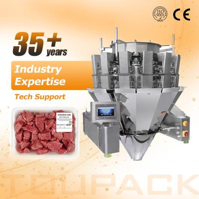 China Automatic Tray Sealer Machine with High Speed 60 bpm Accurate Weighing and Fully Automatic Integrated Line for Ready Meal Packaging for sale