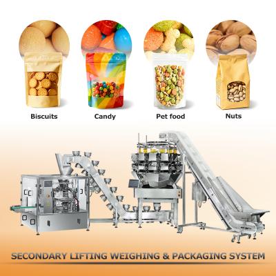 China High Speed Automatic Rotary Premade Bag Pouch Doypack Filling Packaging Machine with 10/14 Head Multihead Weigher for sale