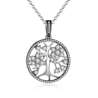 China Handmade Tree Of Life Sterling Silver Pendants With 7.5 Inch Chain For Necklace for sale