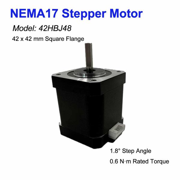 Quality OEM ODM 42HBJ48 NEMA 17 Stepping Motor 2 Phase With 42mm Square Flange for sale