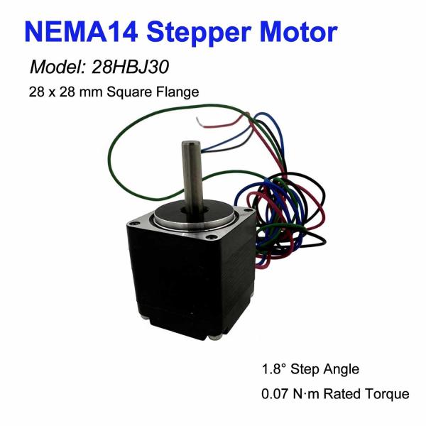 Quality 28HBJ30 NEMA11 Hybrid Stepper Motor With 0.07N·M Torque Output / 28mm Square Flange for sale