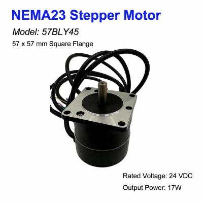 China 57BLY45 NEMA 23 Brushless Motor 24VDC With 57mm Square Flange / Circular Body for sale