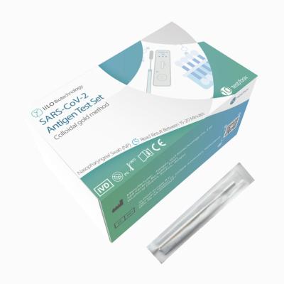 中国 99%の正確さのセリウムSARSCoV 2 Antigen Test Set Nasopharyngeal Swab 10テスト/箱 販売のため