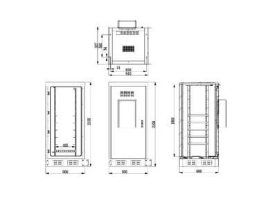 China Anti-corrosie 40U IP55 Outdoor Telecom Cabinet met AC voordeur onderhoud Te koop