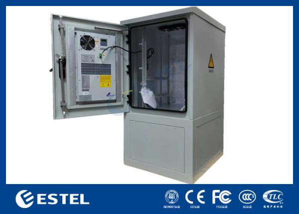 16U Outdoor Telecom Enclosure Weatherproof Electrical Support For Floor Mounted