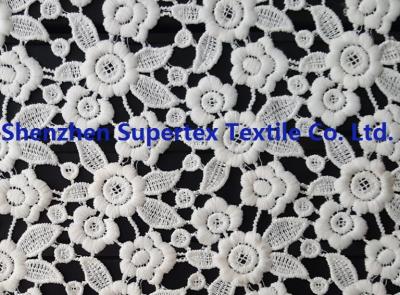 China White Polyester Children'S Clothing Fabric Water Soluble Embroidery Lace for Dresses or Decoration for sale