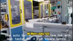 Semi Auto Bottle Bagger Machine Link With Leak Tester For 4 Liter Square Bottle
