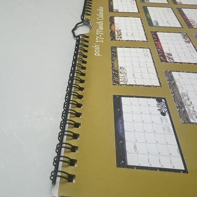 China Hanger Wall Calendar Printing Services Wire O Binding Large Pad Calendar Printing for sale