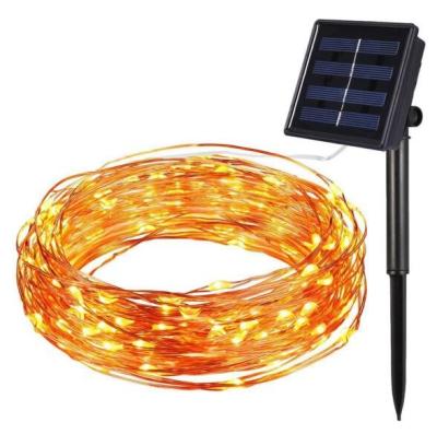 China solar led copper light 10 meters 100 led lamps solar led copper wire string light/invisible led string lights for sale