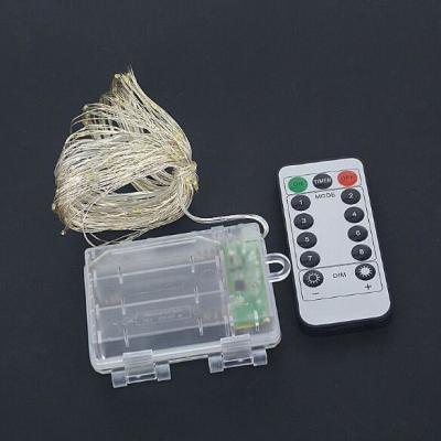 China battery operated led copper light with 8 functions remote controller 10 meters 100 led lamps holiday decorate lights for sale