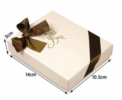 China elegant Soft touch Paper Gift Box full color with Brown bow for sale