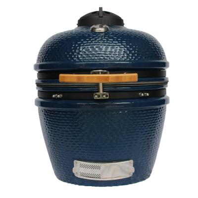 China Solo Stijl Grill 61cm van 24 Duimkamado Blauwe Houtskool Ceramische Nylon Wielen Te koop