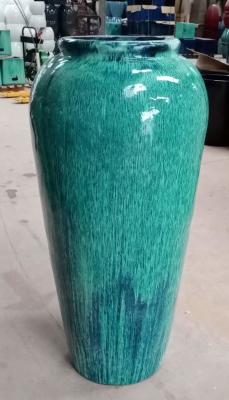 Cina vaso all'aperto ceramico di 44x88cm, grandi vasi ceramici verdi per le piante all'aperto in vendita