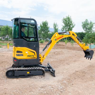 China Minibagger Bagger ZG017S Ergonomische Konstruktion und geräumiger Fahrraum für den Betrieb zu verkaufen