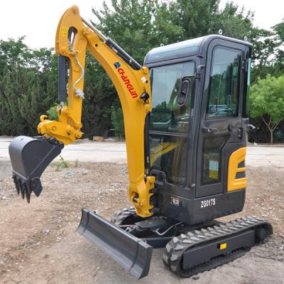 China ZG017S Minibagger in Gelb mit geräumigem Fahrplatz und ergonomischem Design zu verkaufen