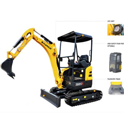 China Mini-Gräberbagger ZG017S Ergonomisches Design mit großzügiger Fahrfläche zu verkaufen