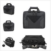 China Lockable Leather Range Bag Pistol Soft Canvas Range Bag Double Layer for sale